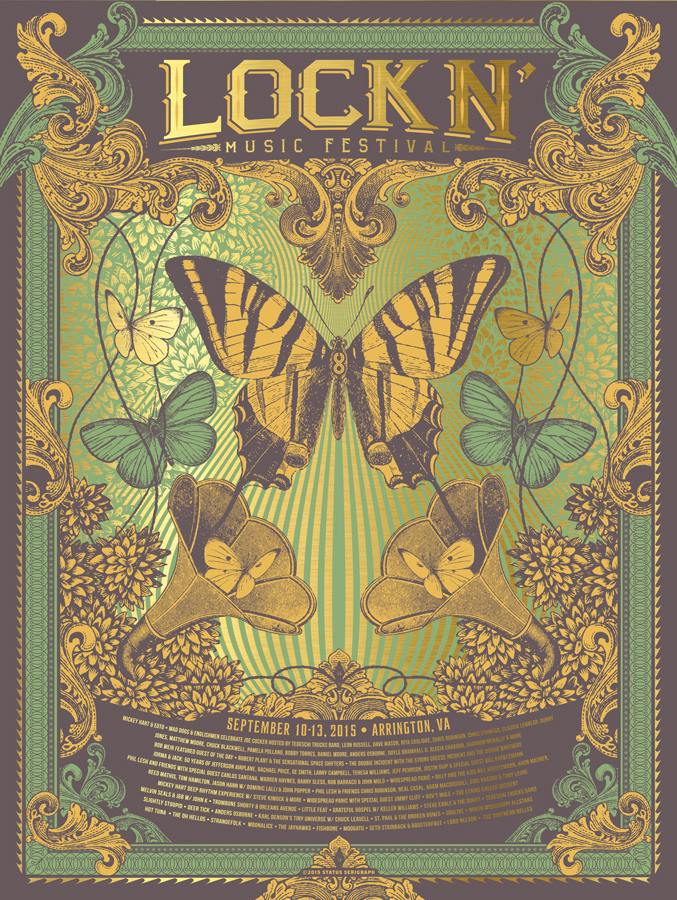LOCKN' Arrington 15 Status Serigraph | Gold Foil Edition | PosterDrops.com