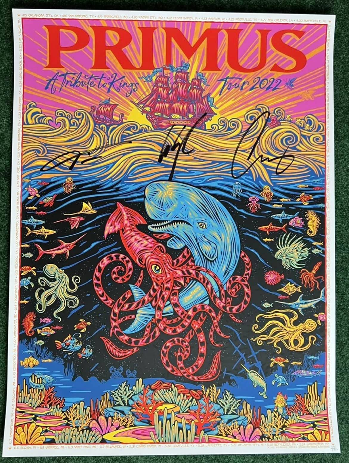 Primus A Tribute to Kings Tour 22 Slater | Band Signed Edition ...