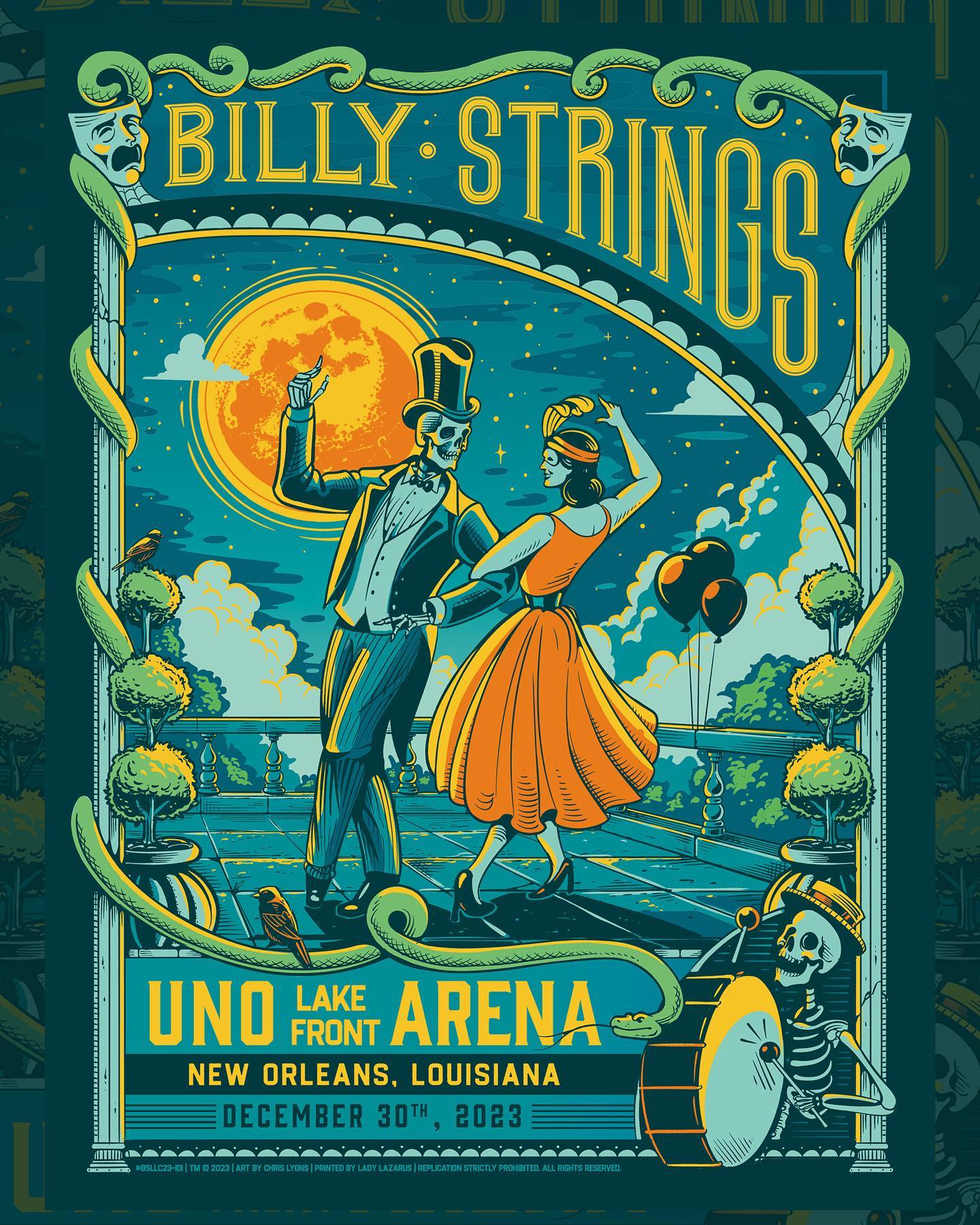 Billy Strings N2 New Orleans 23 Lyons | BSLLC-23-101 | PosterDrops.com
