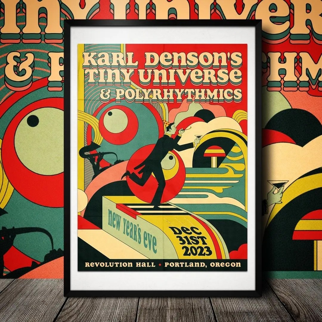 Karl Denson’s Tiny Universe NYE Portland 23 Hoverchair Studios | PosterDrops.com