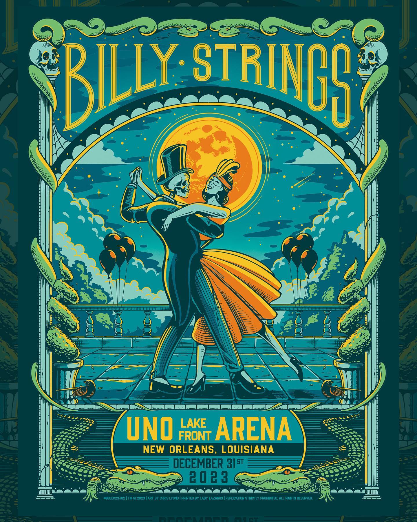 Billy Strings N3 New Orleans 23 Lyons | BSLLC-23-102 | PosterDrops.com