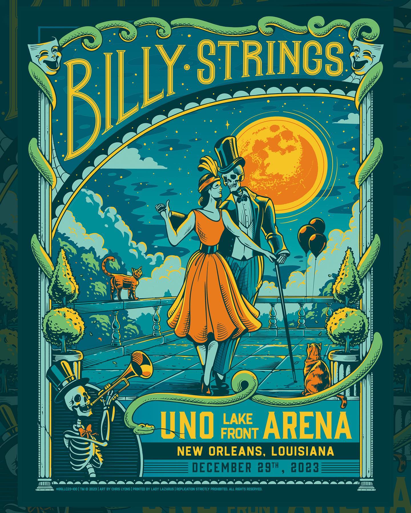 Billy Strings N1 New Orleans 23 Lyons | BSLLC-23-100 | PosterDrops.com