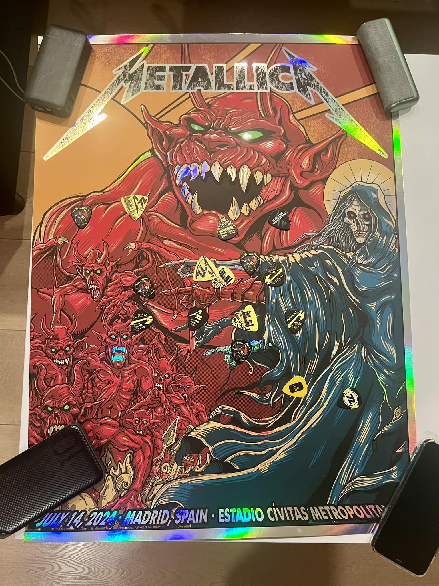 Metallica N1 Madrid 24 Calzada | Rainbow Foil | PosterDrops.com