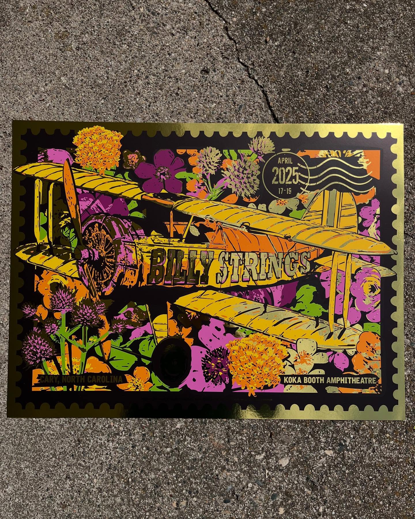 Billy Strings Cary 25 Berkum | Gold Foil Edition | PosterDrops.com