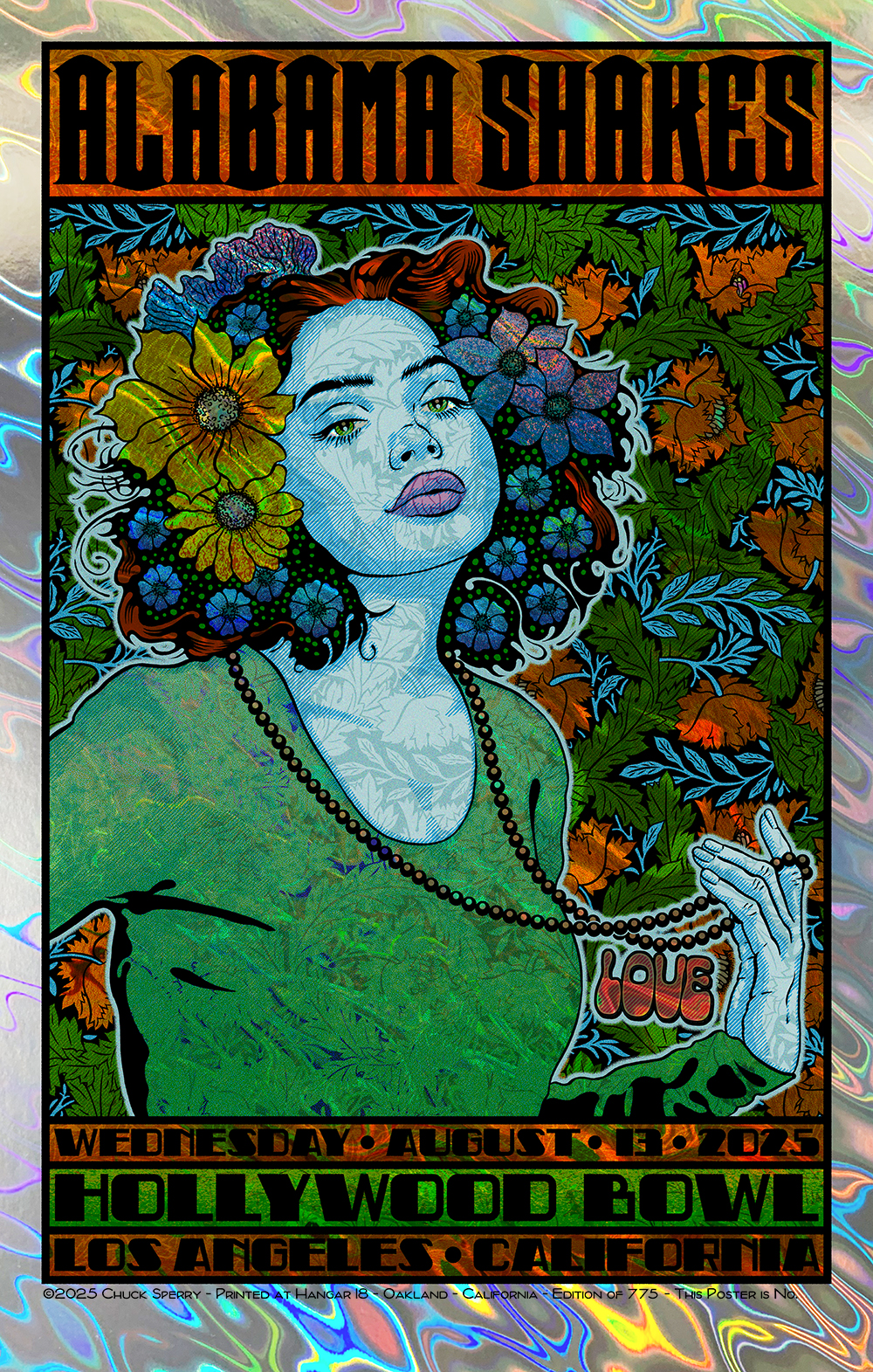 Alabama Shakes Los Angeles 25 Sperry | Lava Foil Edition | PosterDrops.com