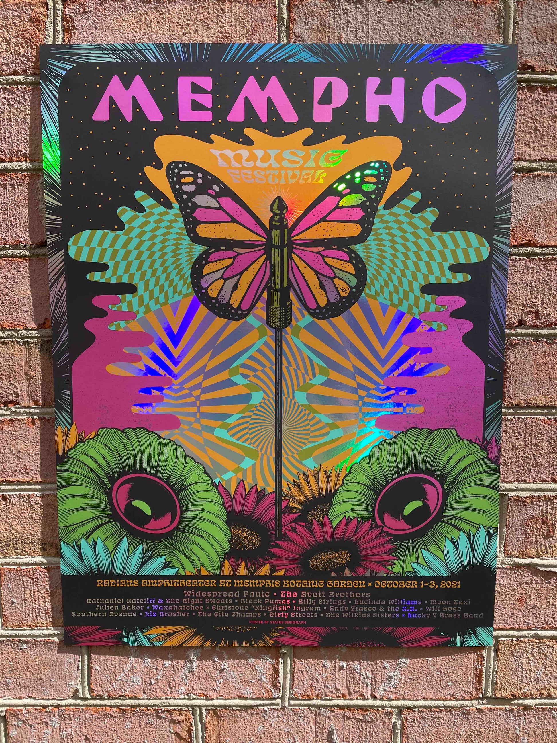MEMPHO Music Festival Memphis 21 Status Serigraph | Rainbow Foil ...