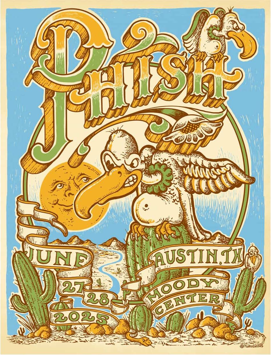 Phish Austin 25 Rushing | Blue Variant | PosterDrops.com