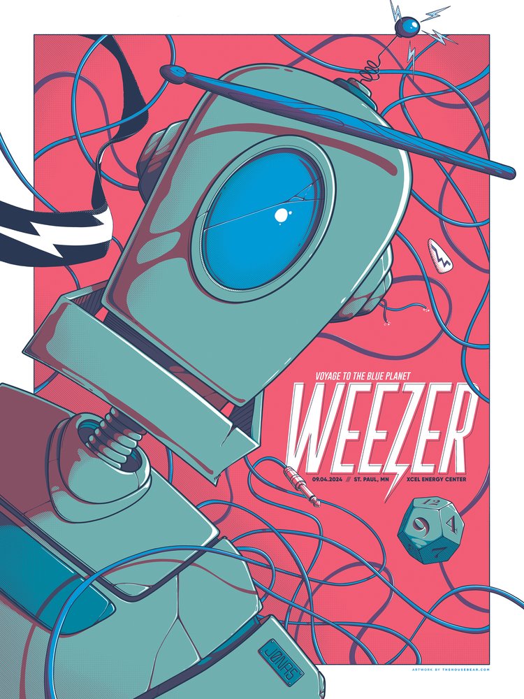 Weezer Saint Paul 24 Housebear | Band Signed | PosterDrops.com